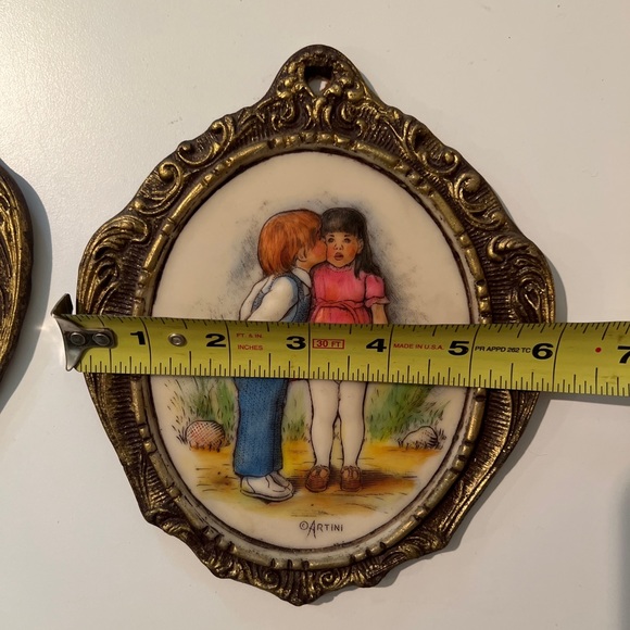 Artini | Art | Two Vintage Artini Sculptured Engraving Hand Painted ...